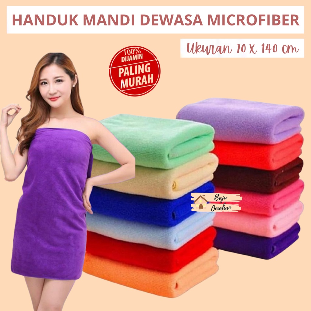Jual HA002 Handuk Mandi Dewasa Handuk Microfiber Polos Ukuran Besar 70 ...