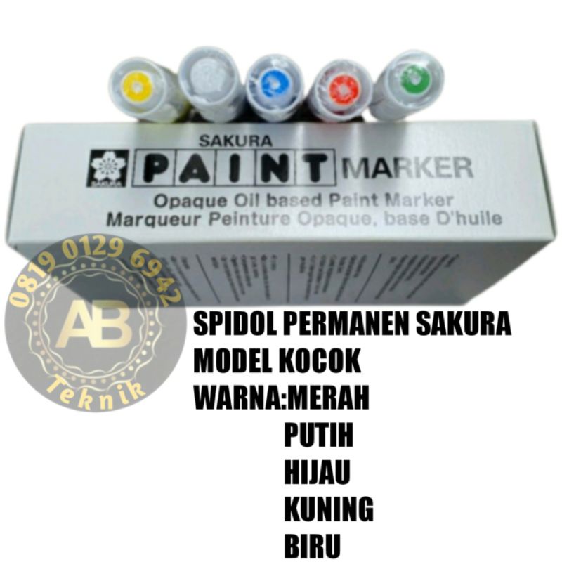 Jual spidol permanen warna merah putih hijau kuning biru spidol penanda ...