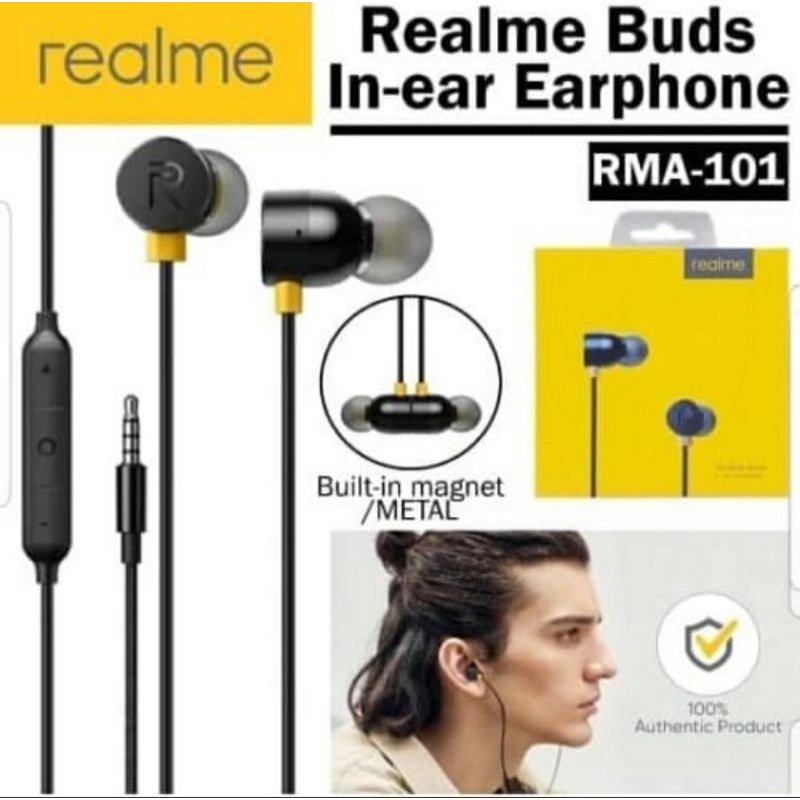 Jual Headset/Earphone In-ear Realme Buds RMA-101 Magnetic | Shopee ...