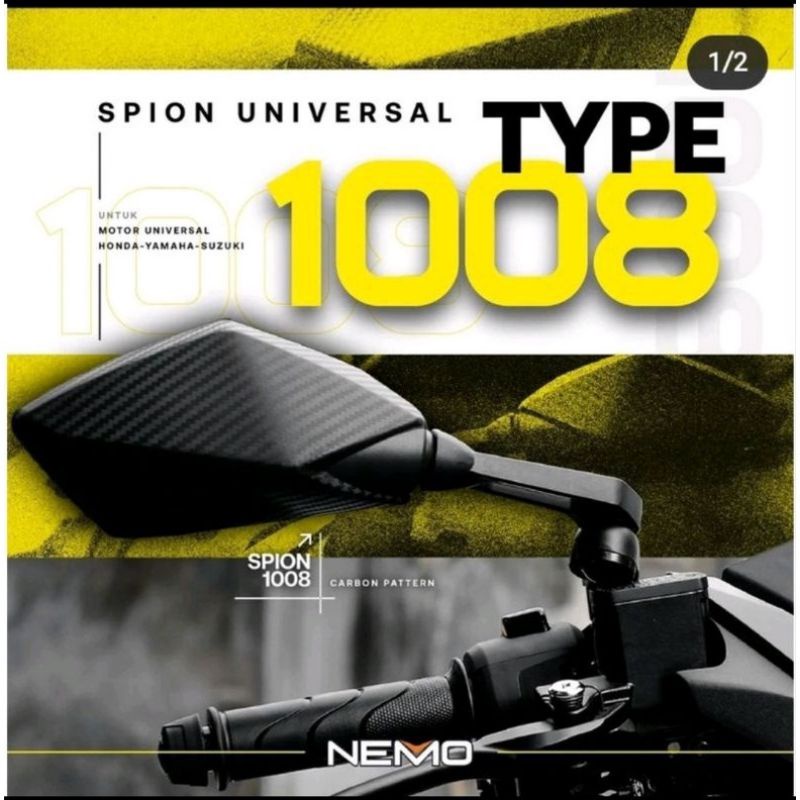Jual Spion NEMO 1007 1008 model ducati Nmax xmax pcx aerox lexi vario universal | Shopee Indonesia