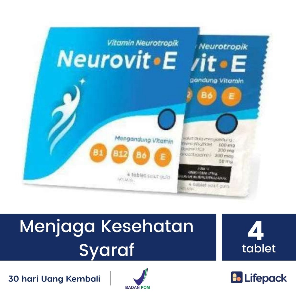 Jual Neurovit E 4 Tab - Obat Saraf - Lifepack | Shopee Indonesia