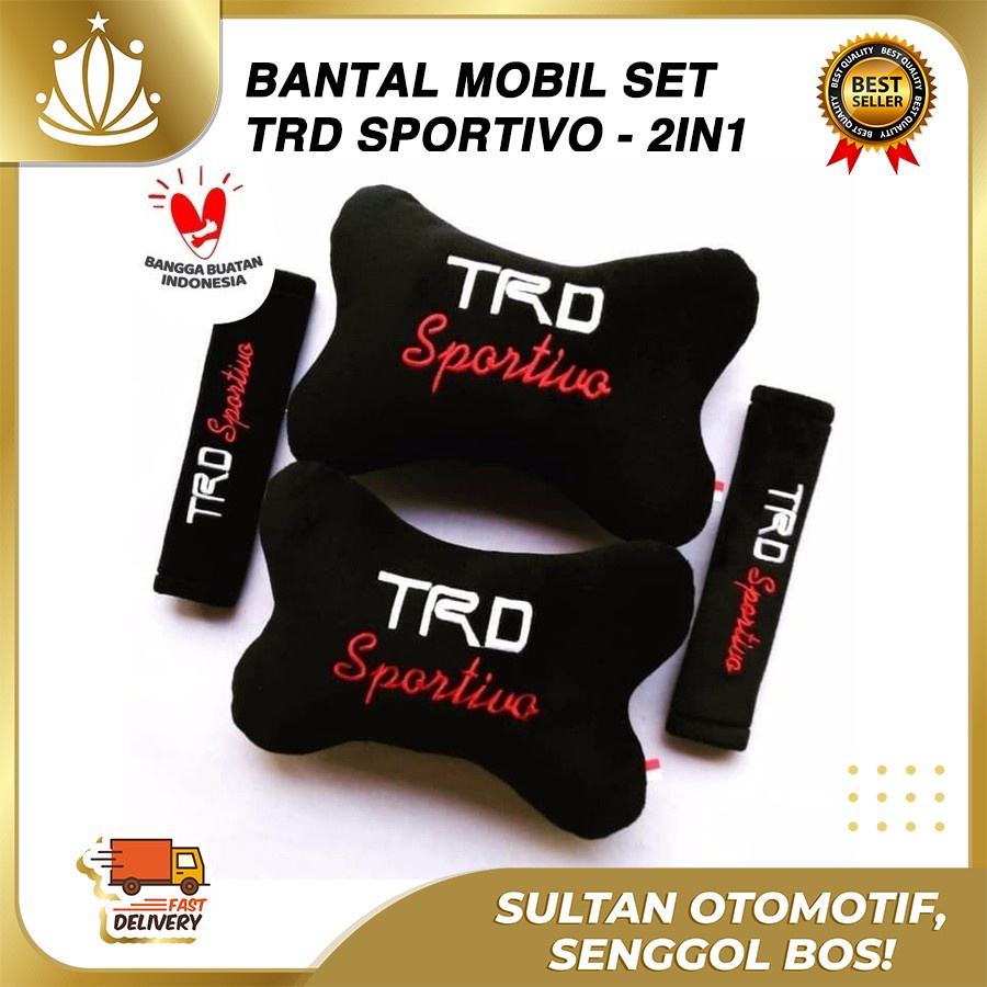 Jual Bantal Mobil TRD Sportivo Toyota Racing 2in1 / Bantal Mobil Set ...