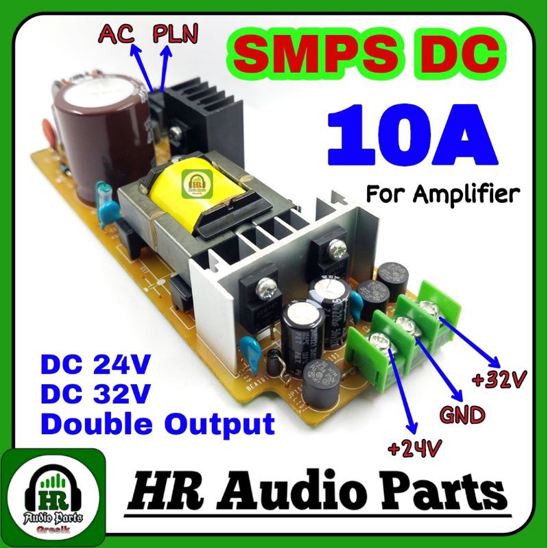 Jual Smps DC 24v & 32v 10A Non CT Double Output for Amplifier Class D | Shopee Indonesia
