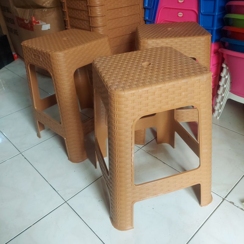 Jual BANGKU ROTAN ANYAMAN/BANGKU BAKSO MOTIF ROTAN/BANGKU PLASTIK ...