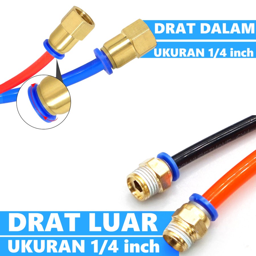 Jual Nepel Slip Lock Drat Dalam 1/4 Inch Ke Selang 6mm 8mm 10mm ...
