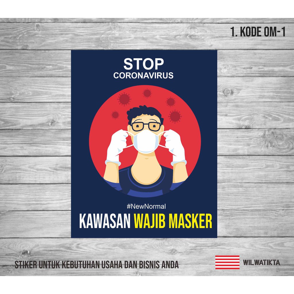 Jual 03-Stiker Wajib Pake Masker New Normal ( Min 2 Pc ) | Shopee Indonesia