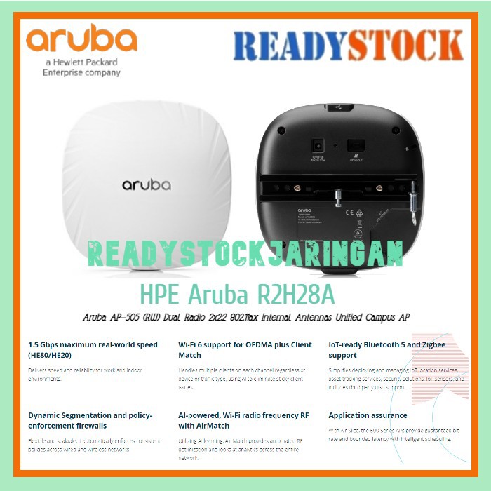 Jual HPE Aruba R2H28A AP-505 (RW) Dual Radio 2x2:2 802.11ax Internal Antenna | Shopee Indonesia