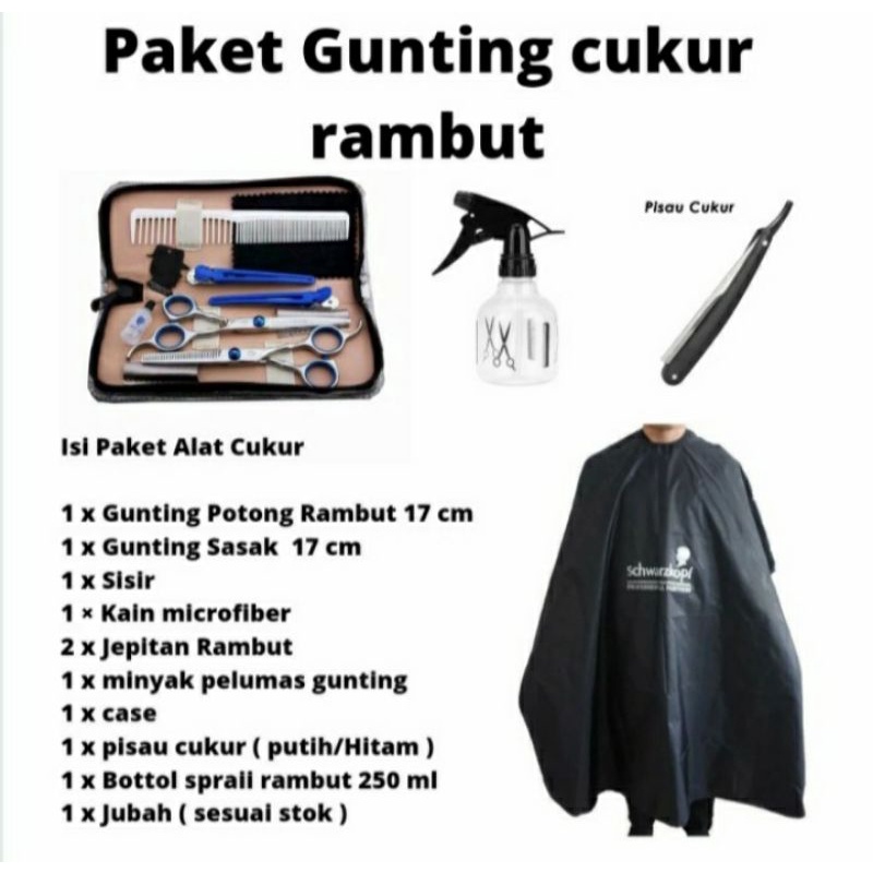 Jual Set Alat Gunting Potong Rambut Salon Barbershop | Shopee Indonesia
