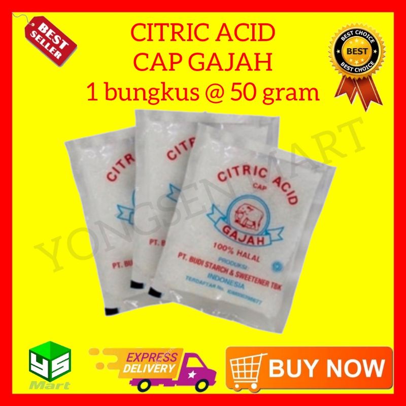 Jual Citric acid cap gajah 1 bungkus , asam citrun pemutih pembersih pakaian | Shopee Indonesia