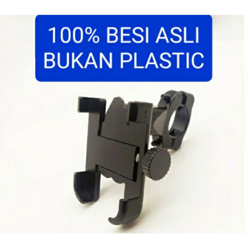 Jual Holder besi full Stang tahan goncangan hitam bahan alluminium ...
