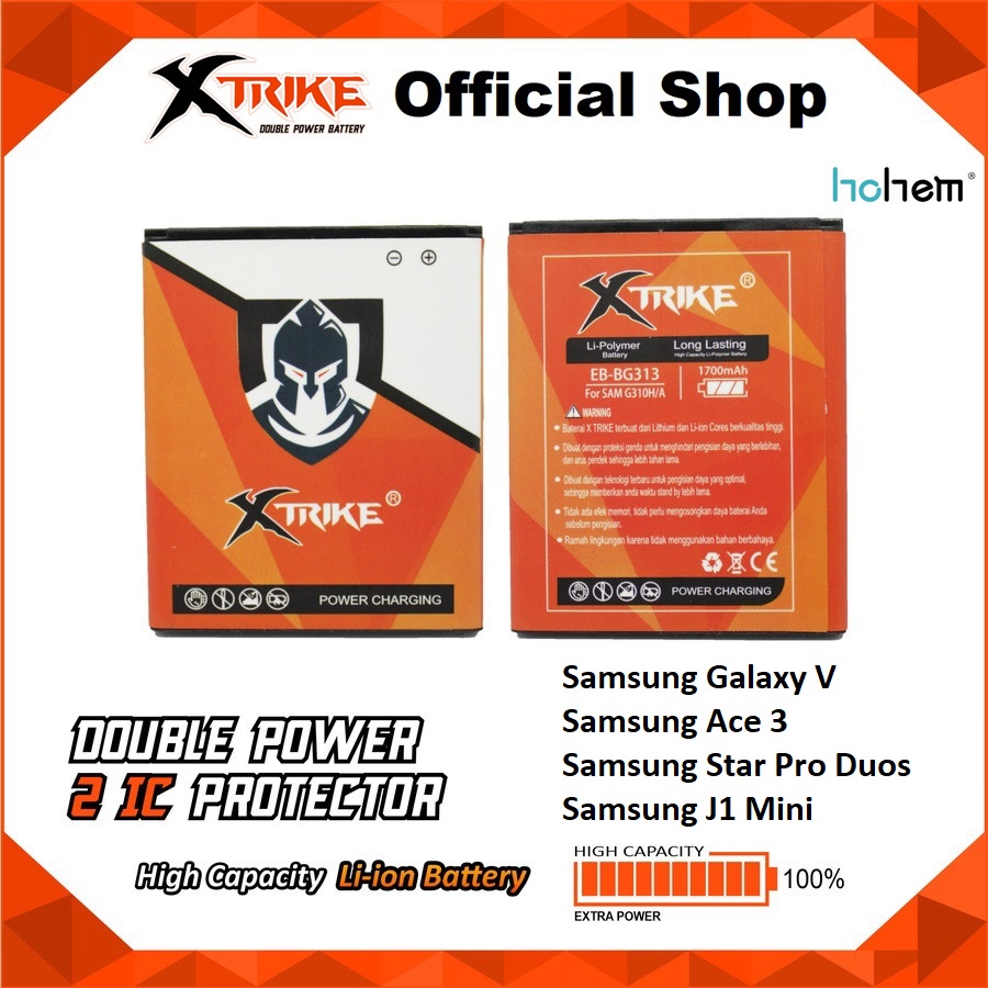 Jual Baterai XTRIKE Double Power Original Samsung Galaxy V G313 V Plus V+ G318 J1 Mini J105 Star ...