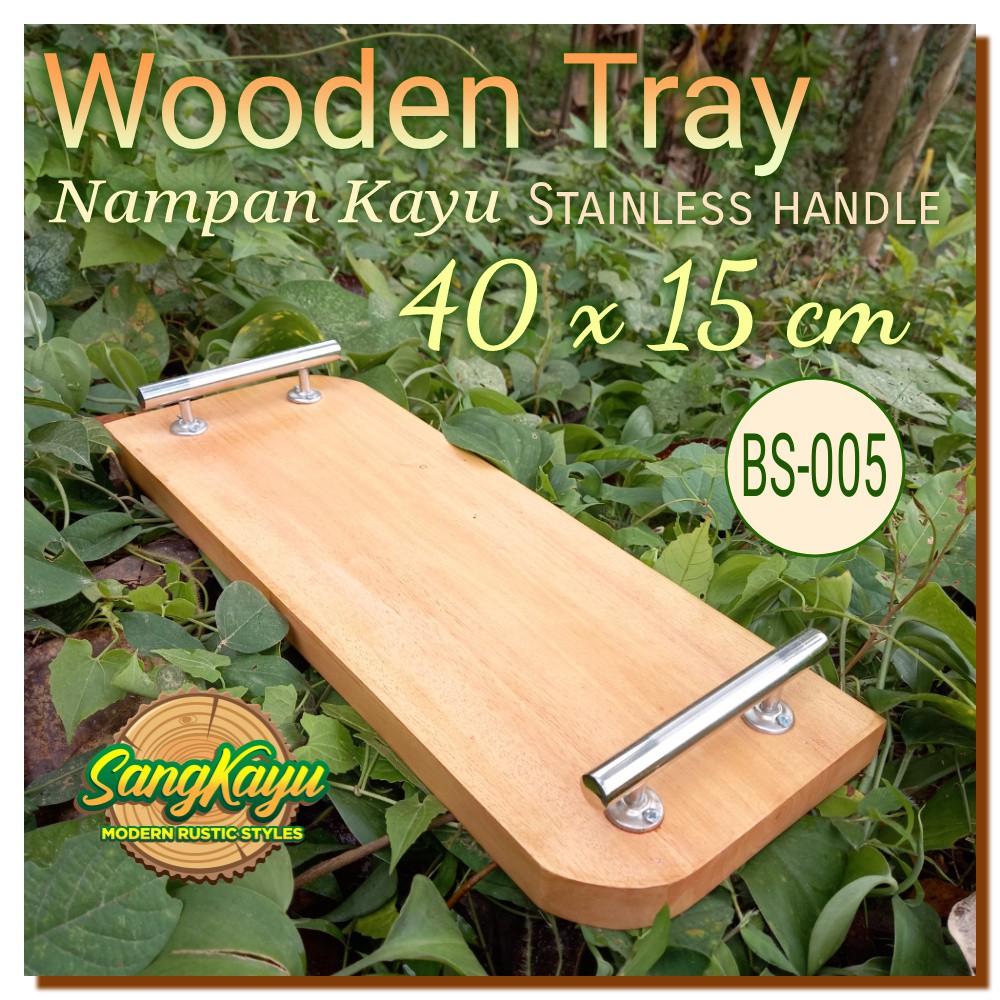 Jual Nampan nampan kayu 40x15cm BS-005 Wooden Tray nampan saji serving ...