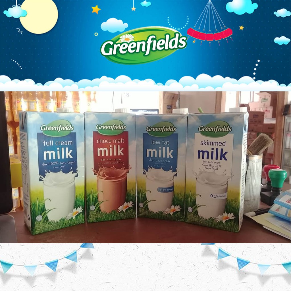 Jual GREENFIELDS UHT MILK 1 LITER | Shopee Indonesia