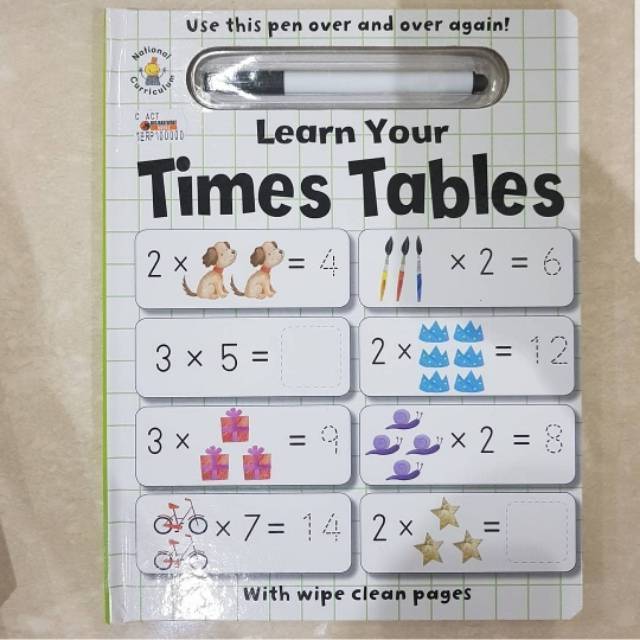 Jual Lets learn phonics, 100 words, times tables, simple maths wipe and ...
