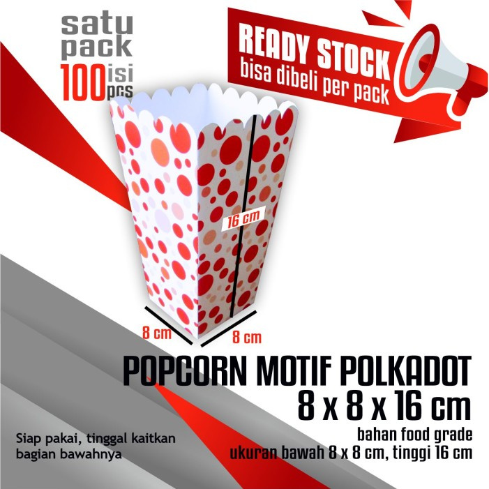 Jual TRYa7s Dus Popcorn, Kemasan Popcorn, Tempat Popcorn, Bungkus ...