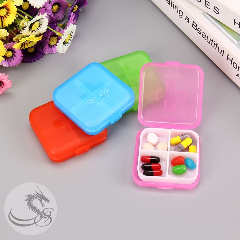 Jual Tempat obat kapsul pil 4sekat kotak obat travel wadah penyimpanan ...