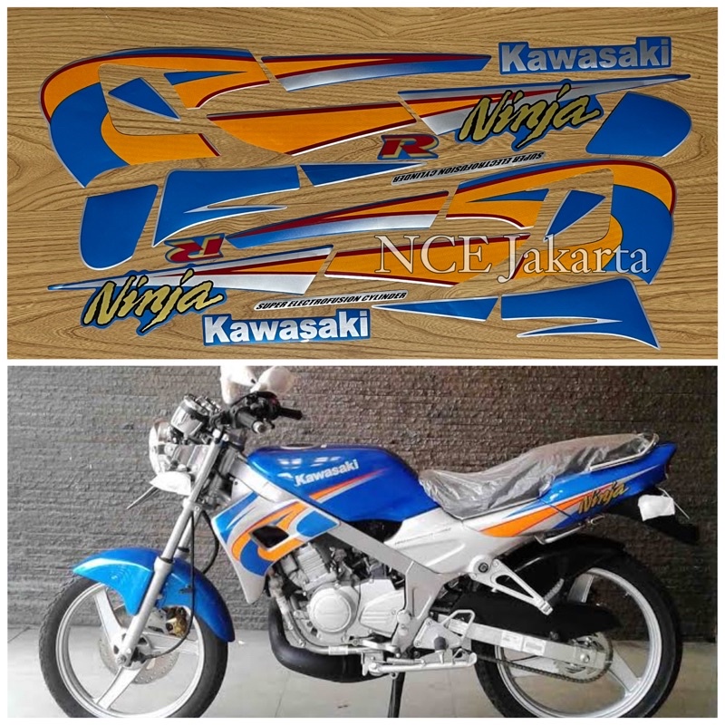 Jual STIKER STRIPING MOTOR NINJA R 2005 BIRU | Shopee Indonesia