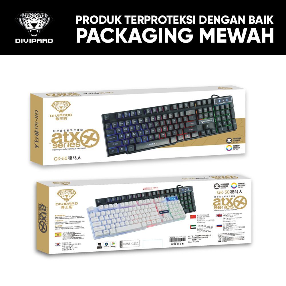 Jual Keyboard Gaming Divipard GK-50 ATX Series Backlight Keyboard ...