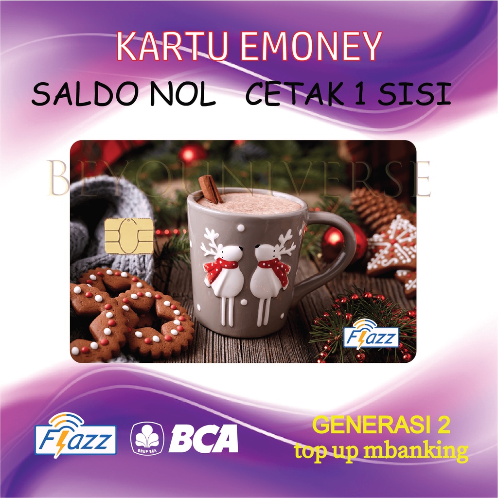 Jual Kartu FLAZZ BCA Gen 2 / E-money Mandiri E-toll Emoney Design Merry ...