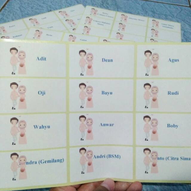 Jual Cetak label undangan tanpa minimal order/bisa motif atau polos ...