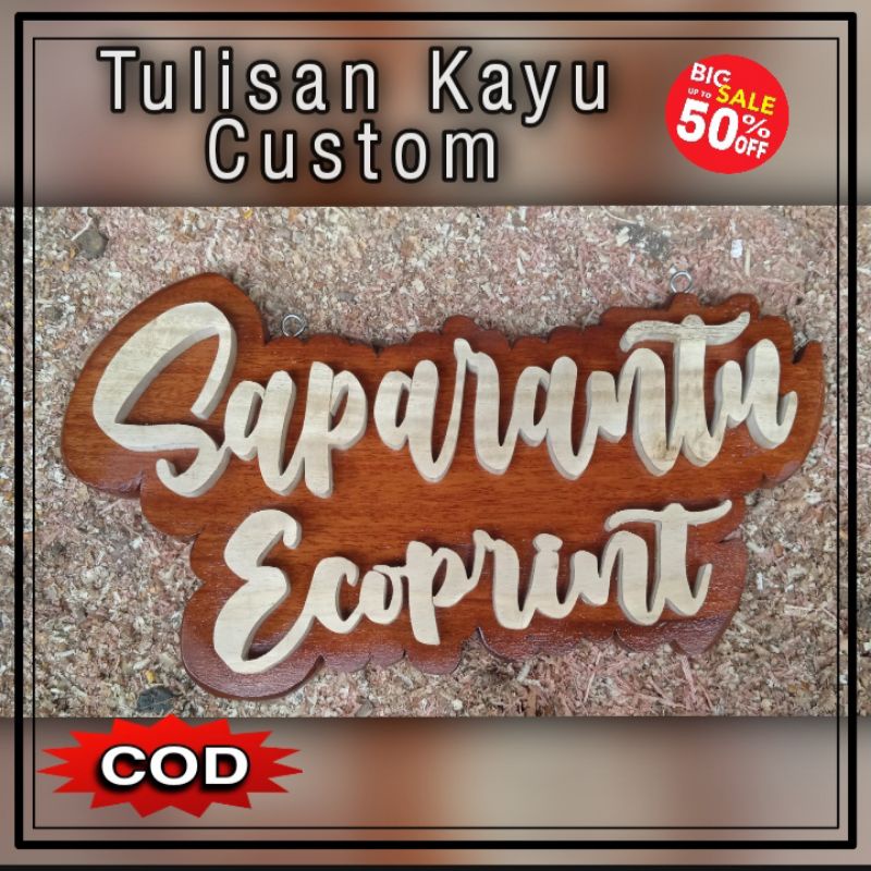 Jual Tulisan Custom Huruf kayu Papan nama kayu Hiasan Dinding | Shopee ...