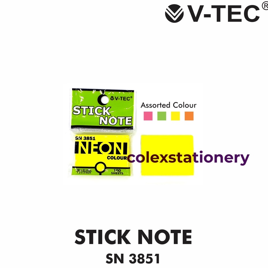 Jual Memo / Sticky Note Neon Colour / Sticky Note Campur Warna sn3851 ...