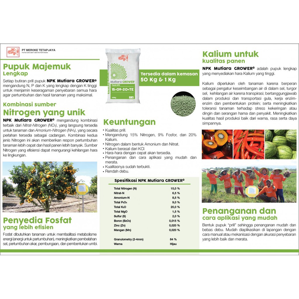 Jual Pupuk Meroke 1 Kg NPK Kemasan Asli Tanaman Bunga Buah Daun ...
