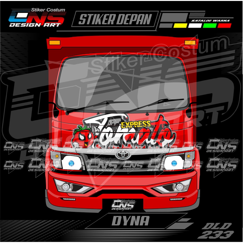 Jual Stiker Kabin Depan TRUK TOYOTA DYNA TOMATO Custom Bisa Request ...