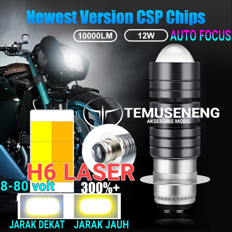 Jual Lampu Led Motor Laser H6 2In1 2 Warna Putih Kuning Cahaya Fokus ...