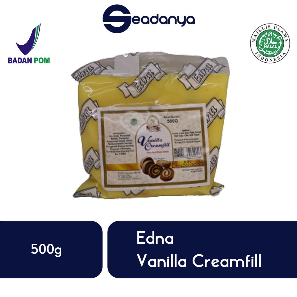 Jual Edna Vanilla Creamfill 500g Isian Roti , Kue , Makanan rasa Vanila ...