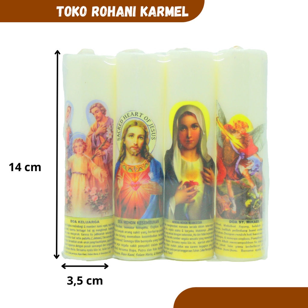 Jual LILIN DOA ISI 4 PCS / LILIN DOA BERGAMBAR / LILIN DOA KATOLIK ...
