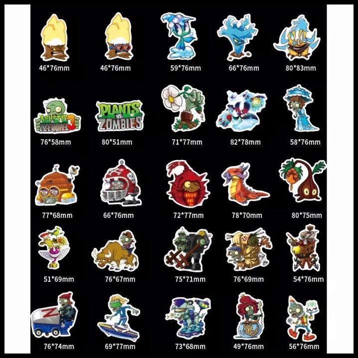 Jual 100Pcs Stiker Plants Vs. Zombies Sticker Game Plant Vs Zombie ...