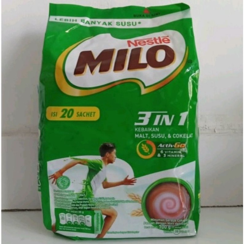 Jual Nestle MILO 3 IN 1 ACTIV GO 20 sachet x 35 gr - minuman serbuk ...