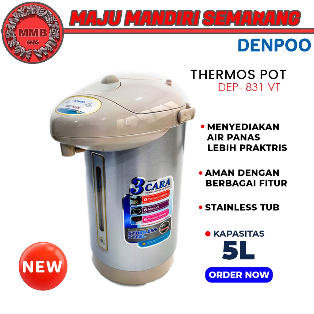 Jual Denpoo Termos Listrik Teko Listrik DEP 831 VT POT 3 L | Shopee ...