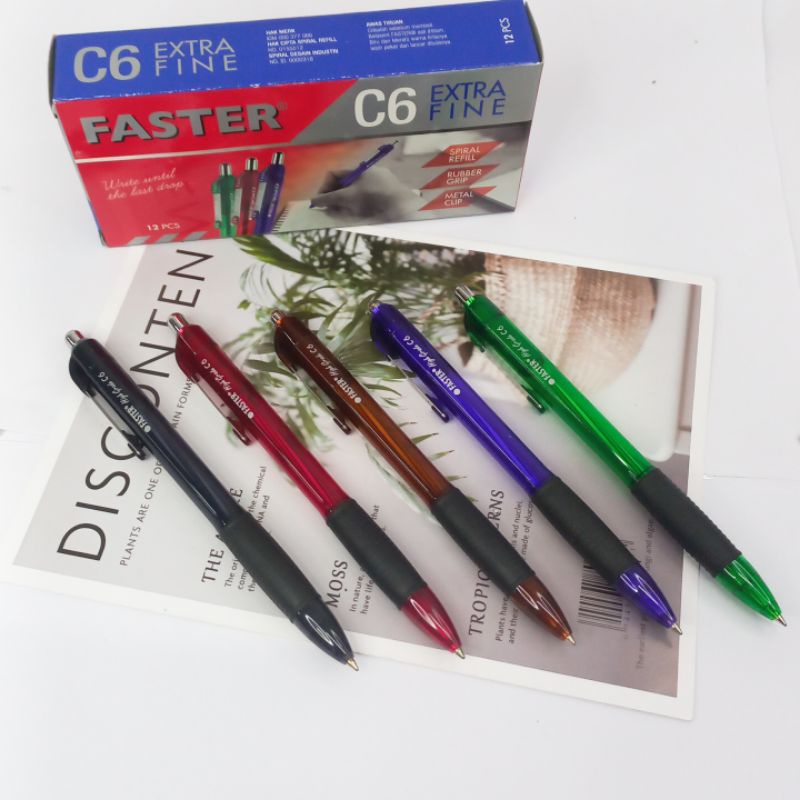 Jual Pulpen Faster C6 12 Pcs Ballpoint | Shopee Indonesia