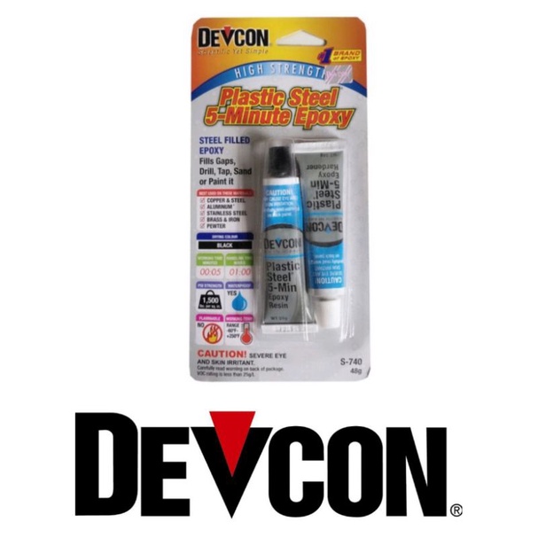 Jual Lem DEVCON S-740 5 menit USA Plastic Steel epoxy Lem besi plastik ...