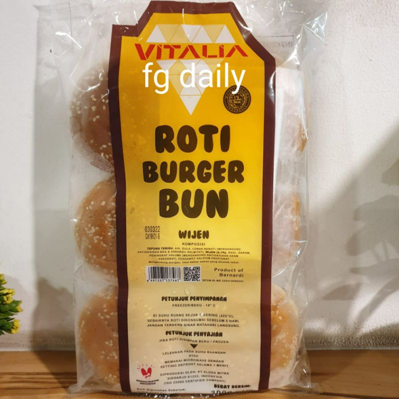 Jual Roti burger wijen vitalia / roti burger murah halal | Shopee Indonesia