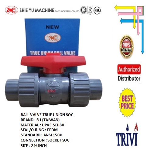 Jual true ball unionvalve pvc socket soc sch 80 2 1/2 inch epdm, cek ...