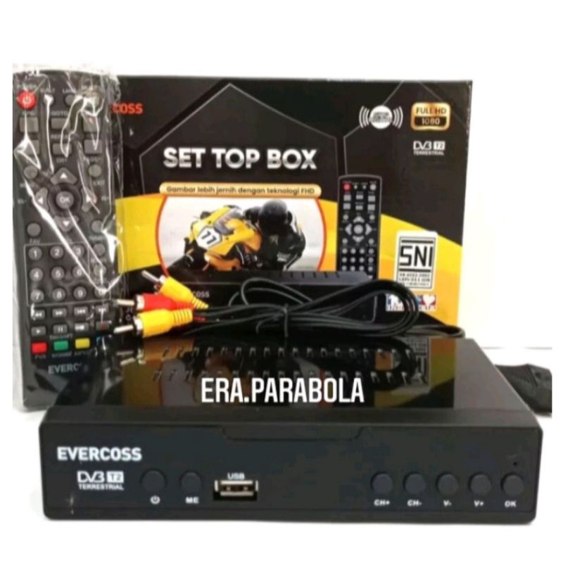 Jual STB SET TOP BOX EVERCOSS DVB T2 TV DIGITAL CHANNEL ORIGINAL WIFI ...