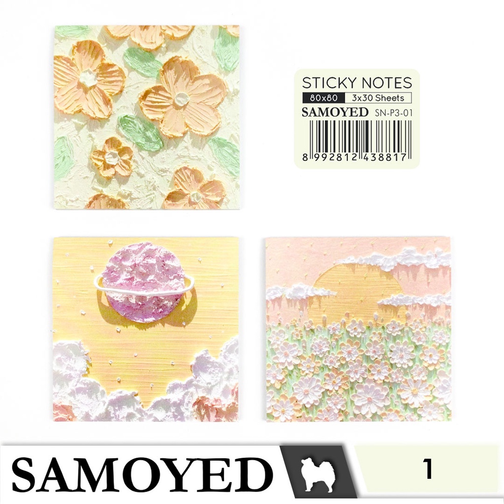 Jual Kertas Memo Tempel / Sticky Notes Pad Motif 3D Lukisan Alam Cat ...