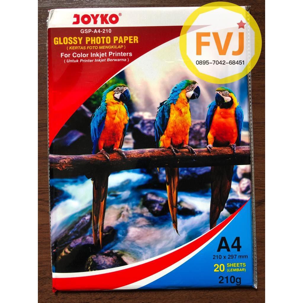 Jual 20 lembar Kertas Foto / Glossy Photo Paper Joyko Tebal 210 Gr Gsm ...