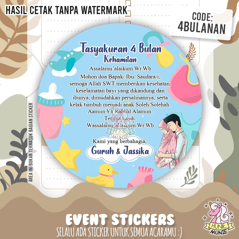 Jual Sticker Acara - Tasyakuran Kehamilan Maternity Aqiqah Rumah Tedak ...