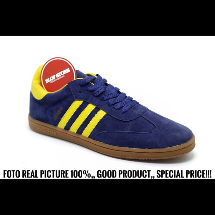 Jual Sepatu Adidas Samba Classic Navy List Kuning Sol Gum For Men F ...