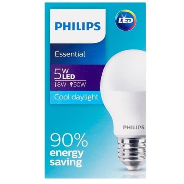 Jual Lampu LED Philips Essential 5 Watt 5W Putih | Shopee Indonesia