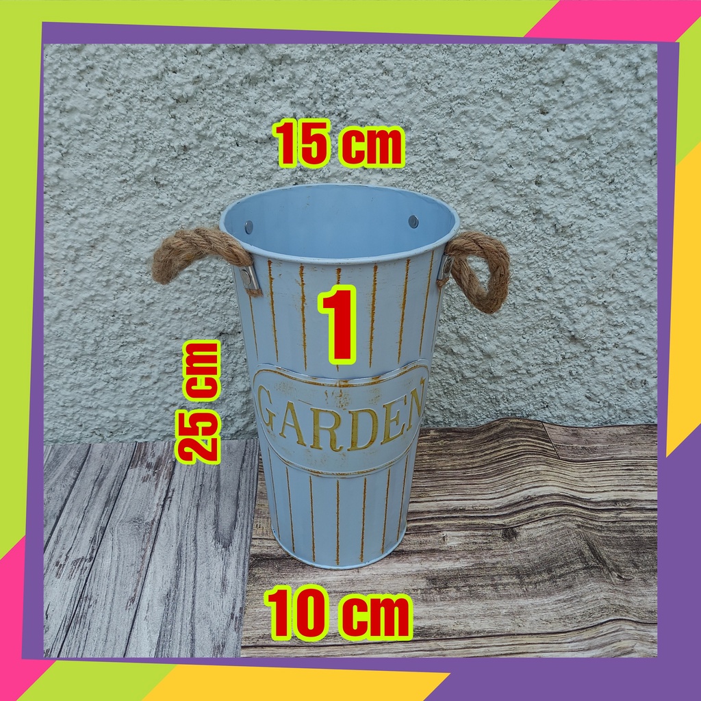 Jual 1532N01D1 / Vas bunga kaleng Garden tanaman Artificial N0.1 / Pot ...