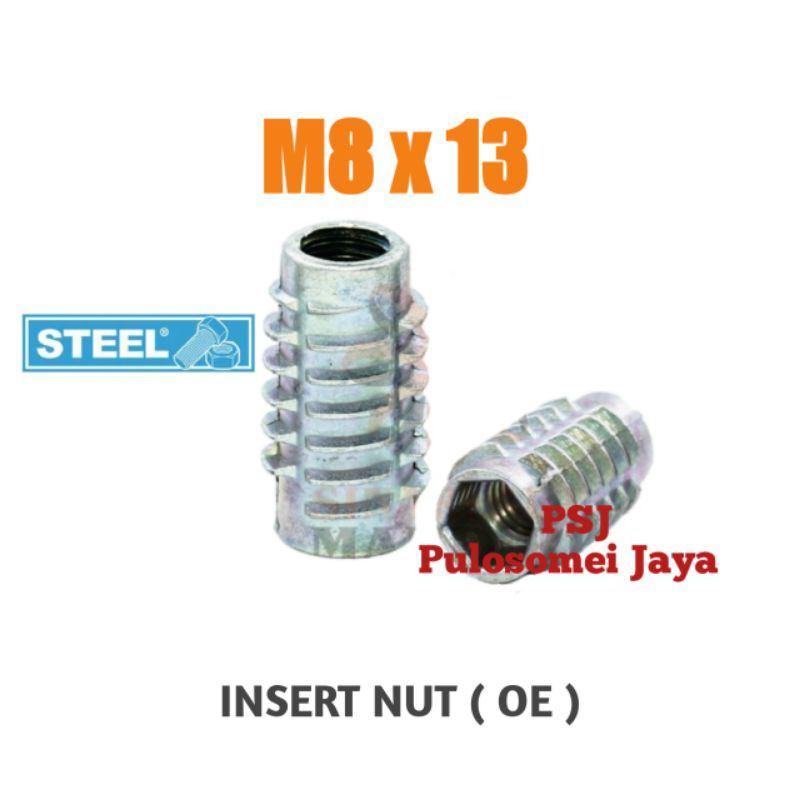 Jual Mur Nanas / Mur Tanam / Insert Nut OE M8 x 13 / Mur Furniture ...