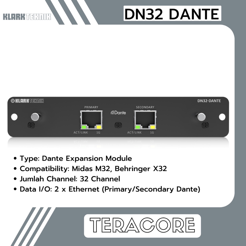 Jual Klark Teknik DN32 DANTE Expansion Card Interface LAN Audinate ...