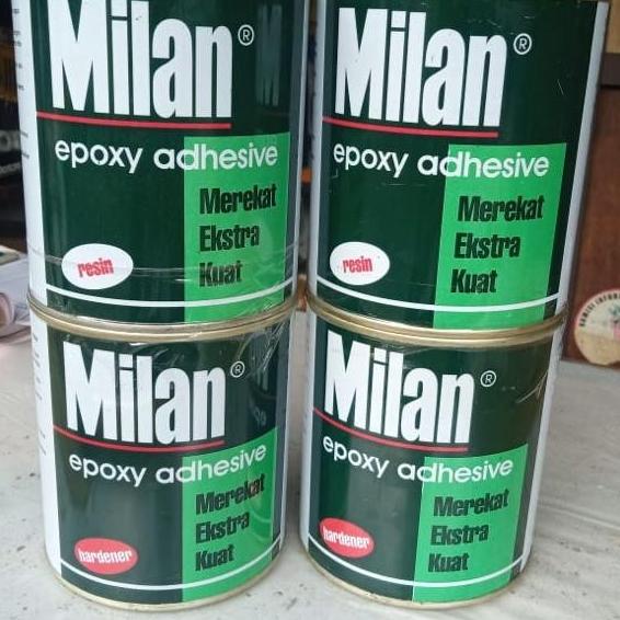 Jual Lem Epoxy Milan Adhesive Resin+Hardener 1 Set 2 Kaleng | Shopee ...