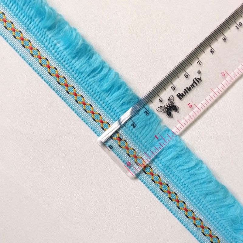 Jual per meter,renda rumbe warna biru toska lebar 3 cm | Shopee Indonesia