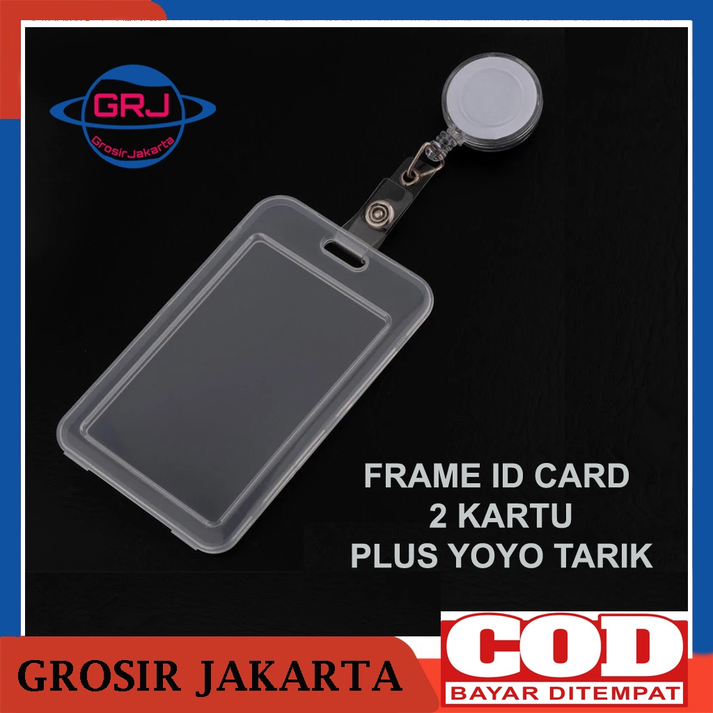 Jual Frame id card transparan untuk 2 kartu plus yoyo | Shopee Indonesia